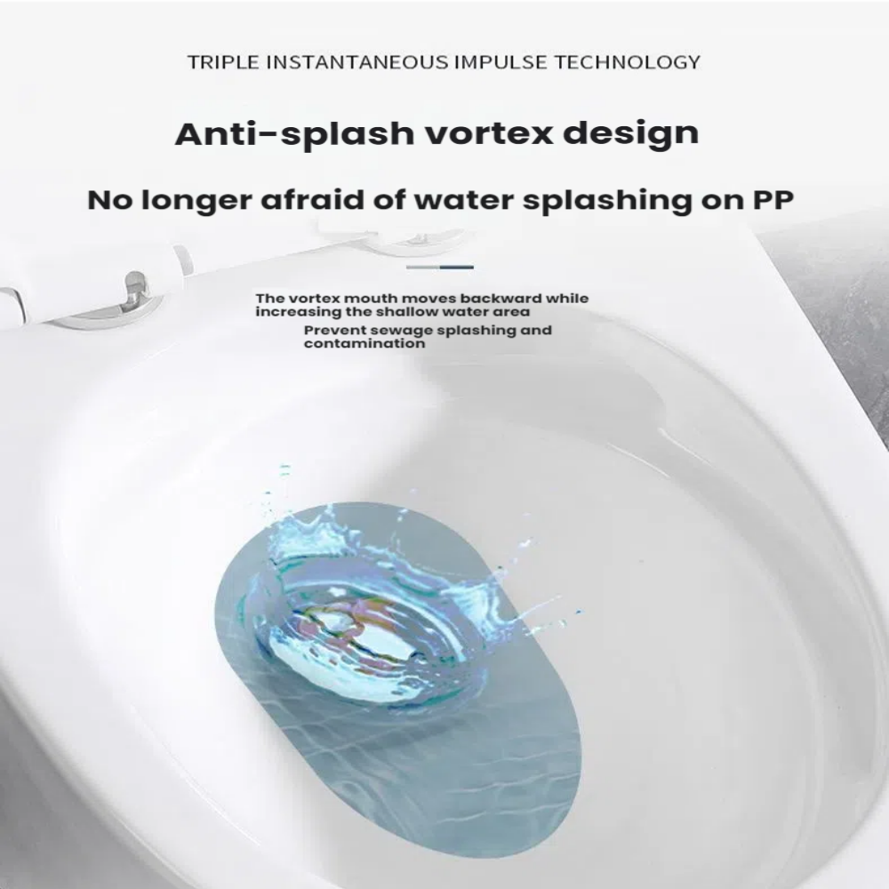 MLI Siphonic Toilet Model B9159 — 5-Stage Cyclone Flush, 360° Vortex ...