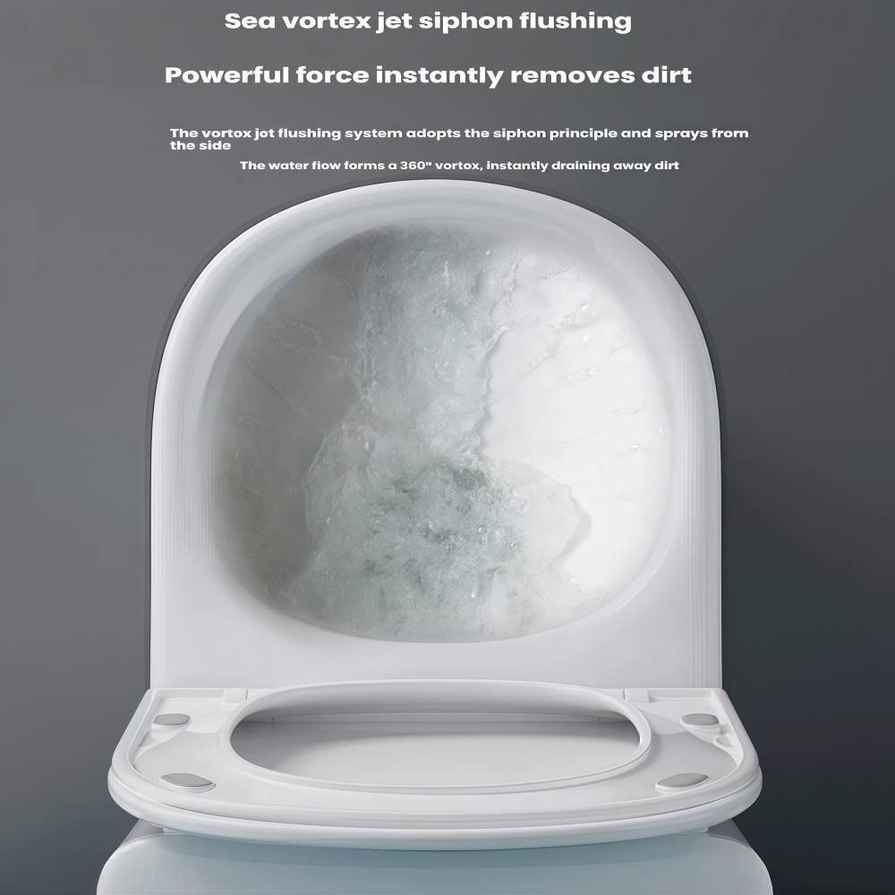 MLI Siphonic Toilet Model B9159 — 5-Stage Cyclone Flush, 360° Vortex ...